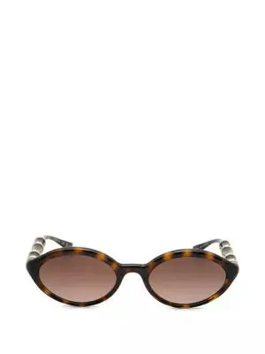 Gucci Bamboo-effect Oval-frame Sunglasses
