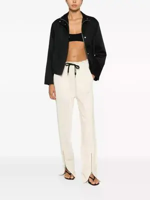 Just Cavalli Beige Track Pants With Drawstring And Zip Details