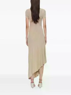 Christopher Esber Paisley Lace-insert Ribbed Asymmetric Dress