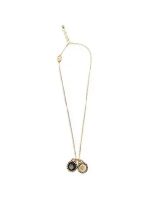 Dsquared2 Floral Pendant Curb Chain Necklace