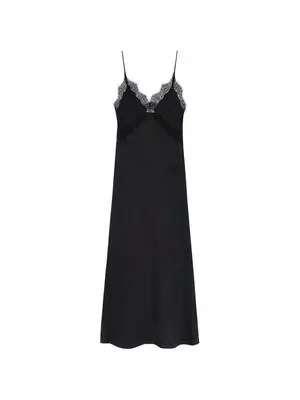 ANINE BING Lace-trim V-neck Maxi Dress - Black