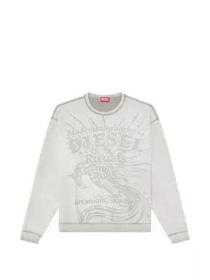 DIESEL® Sweatshirt With Dévoré Print - Grey