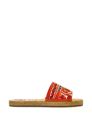 Dolce & Gabbana Maiolica-pattern Espadrilles - Orange