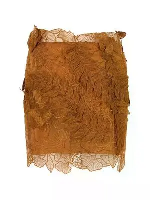 Alberta Ferretti Embroidered Lace Mini Skirt