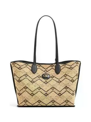 Valentino Garavani Medium Raffia Shopping Bag - Neutrals
