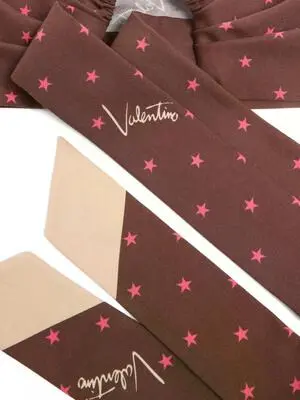 Valentino Garavani Stelline E Firma Starry Silk And Cotton Headband - Brown