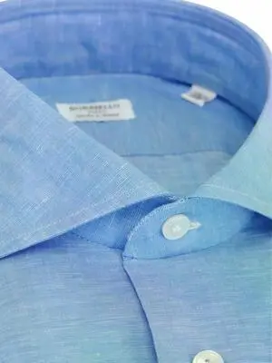 BORRIELLO NAPOLI Slub-texture Spread-collar Shirt