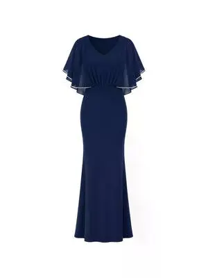 Frank Lyman Chiffon V-neck Maxi Dress
