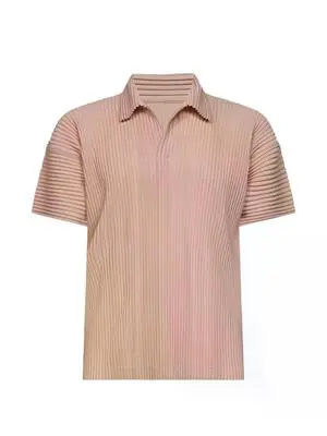 Issey Miyake Pleated Polo Shirt - Pink
