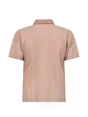 Issey Miyake Pleated Polo Shirt - Pink