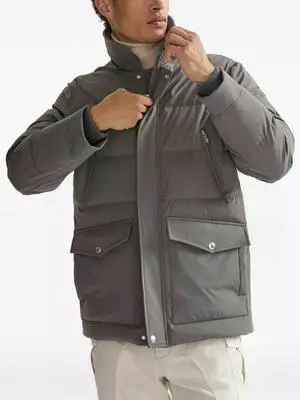 Brunello Cucinelli Padded Hooded Jacket - Grey