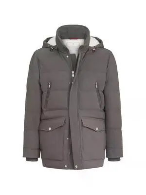 Brunello Cucinelli Brunello Cucinelli Padded Hooded Jacket Grey