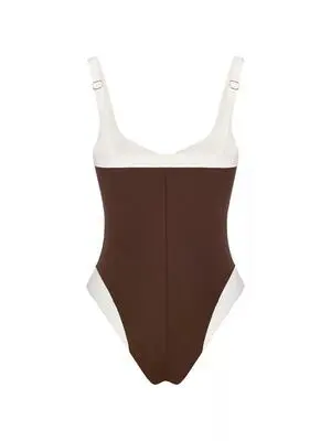 NOIRE SWIMWEAR Adele Square-neck Swimsuit - Brown