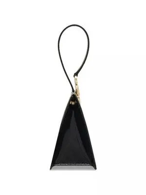 FERRAGAMO Mini Gancini Patent-leather Clutch - Black