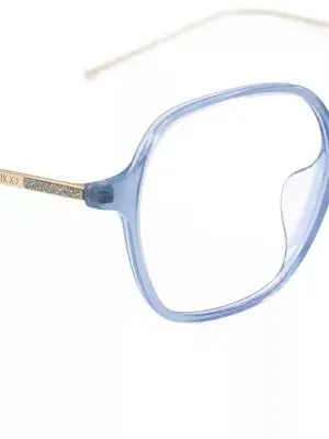 JIMMY CHOO Glitter-embellished Square-frame Glasses