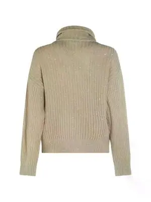 Brunello Cucinelli Sequin-embellished Ribbed Knit Cardigan