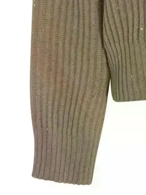 Brunello Cucinelli Sequin-embellished Ribbed Knit Cardigan