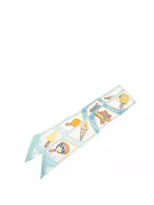 Hermès 2000-2026 Funny Ice Cream Silk Twilly Scarf Scarves - Blue