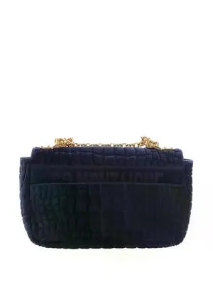Dior Large Embroidered Velvet Caro Bag - Blue