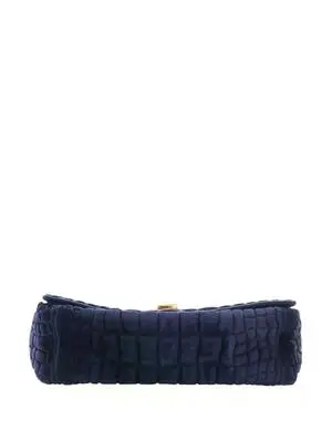 Dior Large Embroidered Velvet Caro Bag - Blue