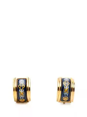 Hermès Enamel Cloisonné Clip-on Earrings - Blue