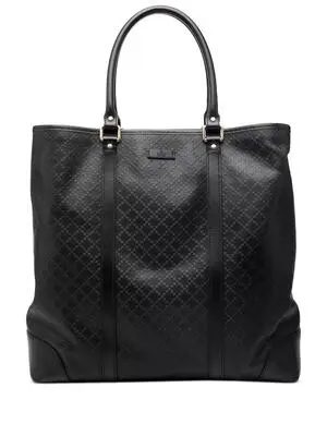 Gucci Diamante Calfskin Vertical Tote Bag - Black