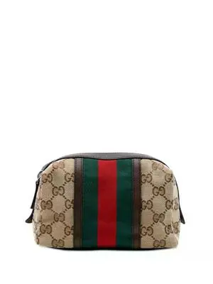 Gucci Gg Canvas Web Pouch - Neutrals