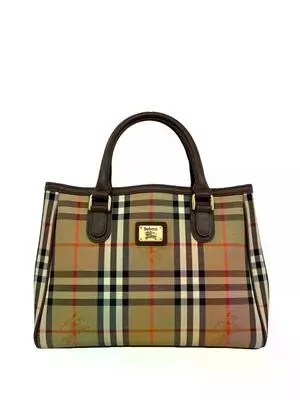 Burberry Haymarket Check Canvas Tote Bag - Neutrals
