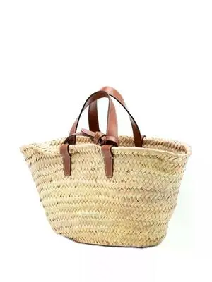 Celine Raffia Cuir Triomphe Classic Panier Tote Satchel