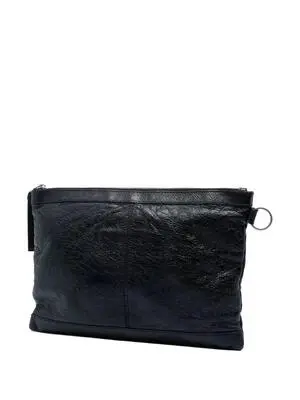 Balenciaga 2017 Lambskin Motocross Classic Clip M Clutch Bag - Black