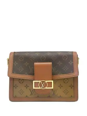 LOUIS VUITTON Monogram Reverse Dauphine Mm Satchel - Brown