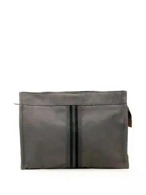 Hermès Canvas Clutch Bag - Grey