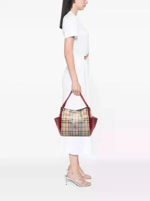 Burberry Haymarket Check Coated Canvas Canterbury Tote Bag - Red