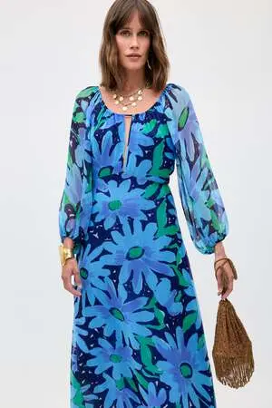 Rixo Nikolette Danish Floral Maxi Dress