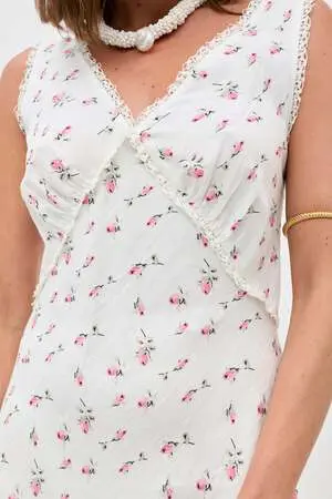 Rixo Sandrine Sienna Bud Ivory Dress