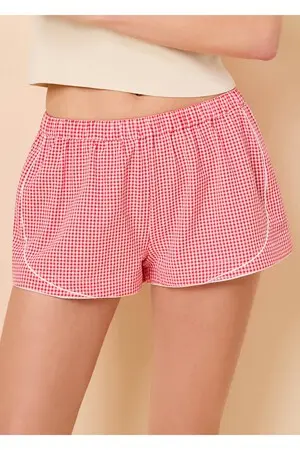 Solid & Striped Eleni Short Lipstick Gingham - Red