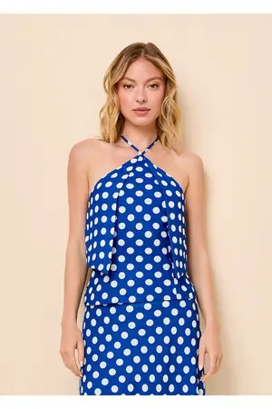 Solid & Striped Selma Top Olympian Polka Dot - Blue