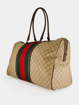 Gucci Medium Gg Duffle Bag With Web