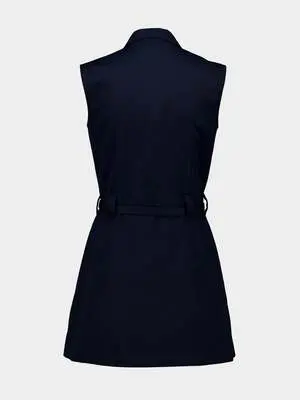 Miu Miu Navy Poplin Mini Dress - Blue