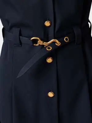 Miu Miu Navy Poplin Mini Dress - Blue