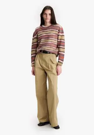 A.p.c. Striped Alpaca Crew Neck Sweater - Brown