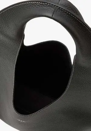 A.p.c. Grained Leather Shoulder Bag With Studded Sides - Black