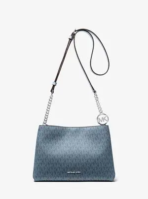 Michael Kors Christina Small Signature Logo Crossbody Bag - Blue