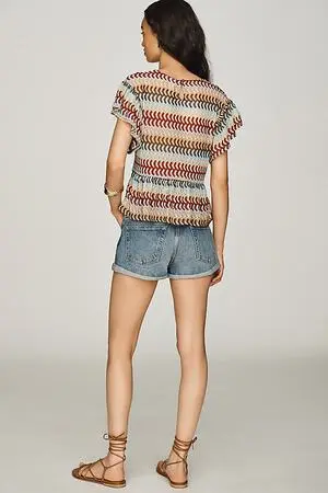 DOLAN LEFT COAST Crochet Peplum Top