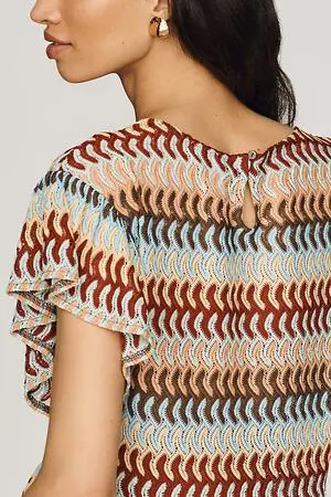 DOLAN LEFT COAST Crochet Peplum Top