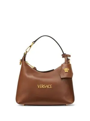 Versace Leather Hobo Bag With Embossed Logo - Multicolor