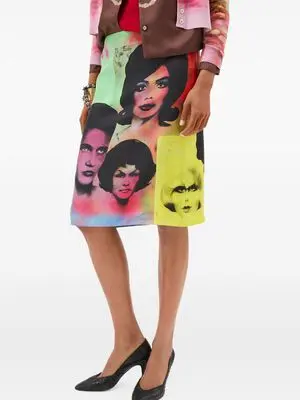 Versace Printed Silk Skirt - Multicolor