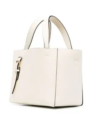VALEXTRA Mini Leather Bucket Bag With Decorative Buckle - Multicolor