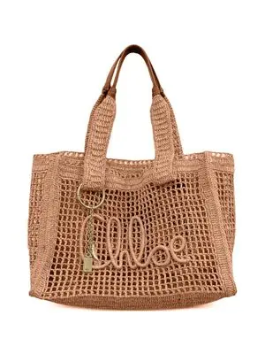 Chloé Summer Banana Raffia Tote Bag - Multicolor