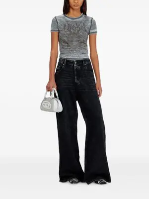DIESEL® Grey Burnout Effect Embellished Top